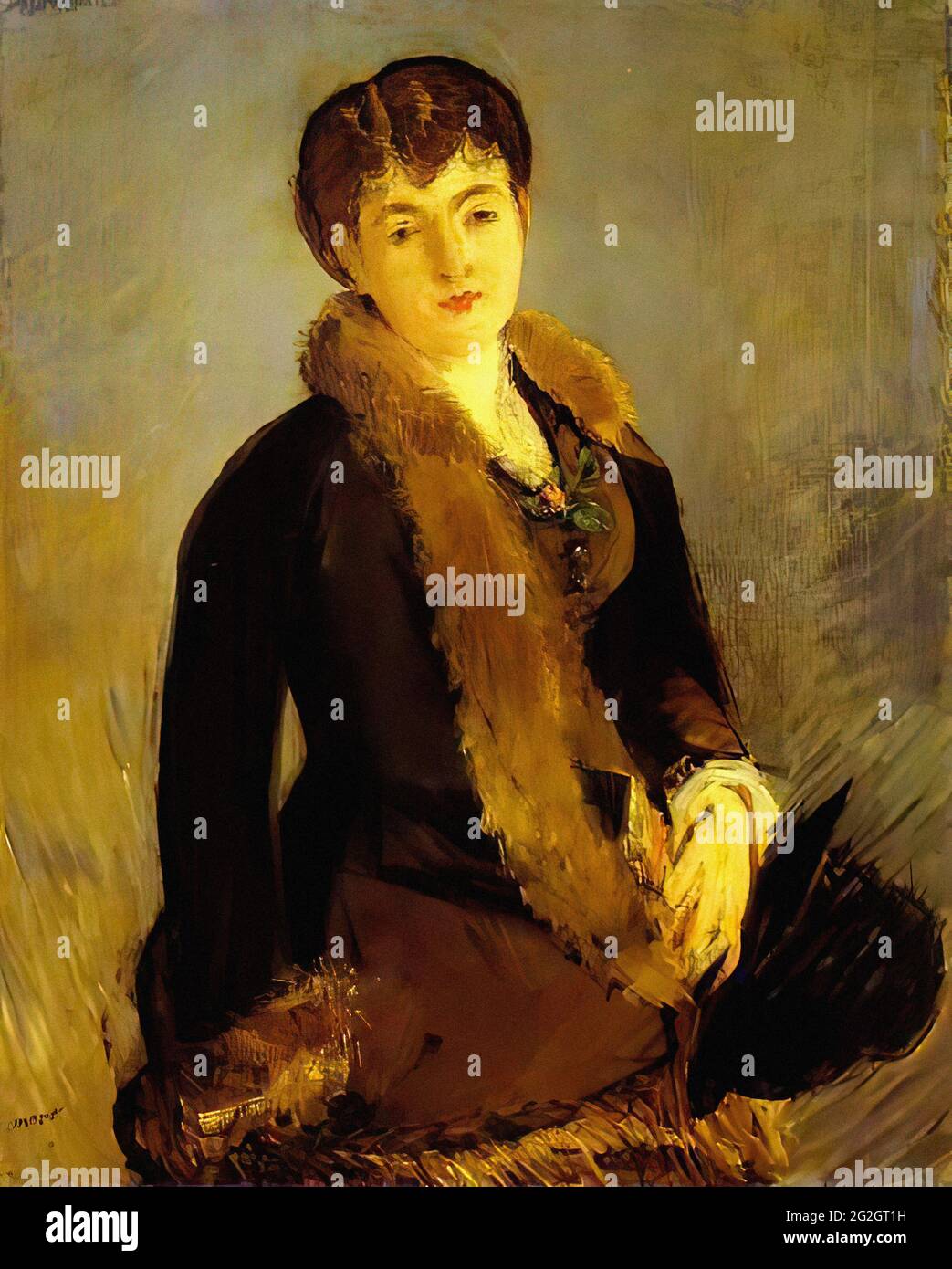 Edouard Manet - Portrait Mademoiselle Isabelle Lemonnier C 1879 Stock ...