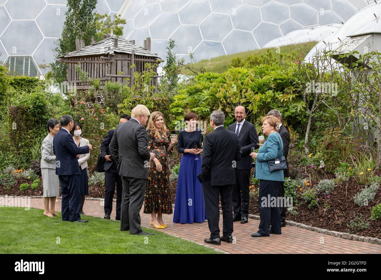 Prime Minister Boris Johnson and wife Carrie with G7 leaders attend a ...