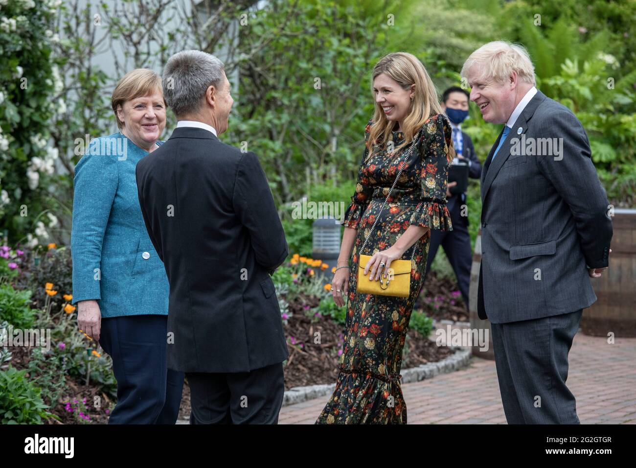 Prime Minister Boris Johnson and wife Carrie with G7 leaders attend a ...