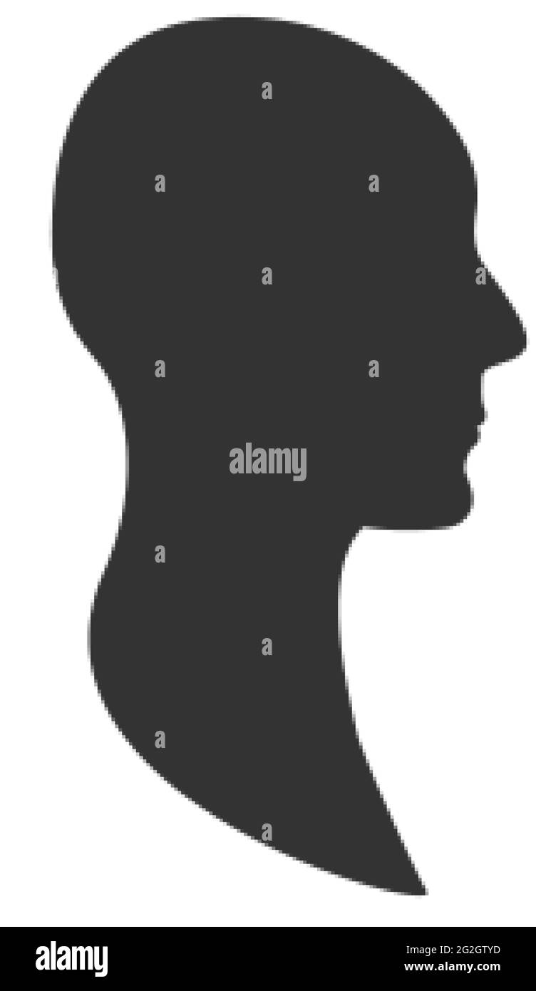 Anonymous profile avatar of a side view male face Stock Vector Image ...