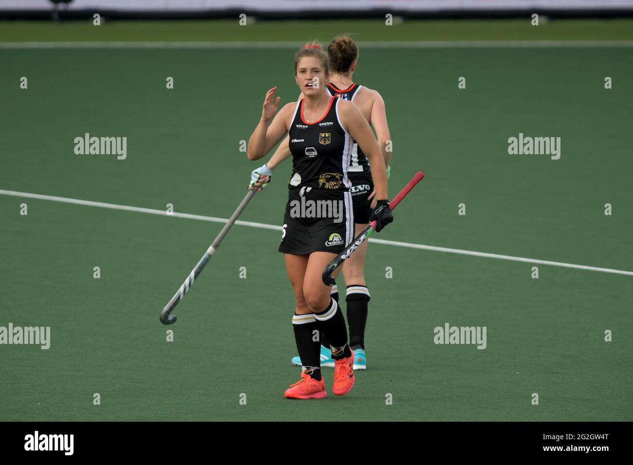 AMSTELVEEN, NETHERLANDS - JUNE 11: Sonja Zimmermann of Germany scores ...
