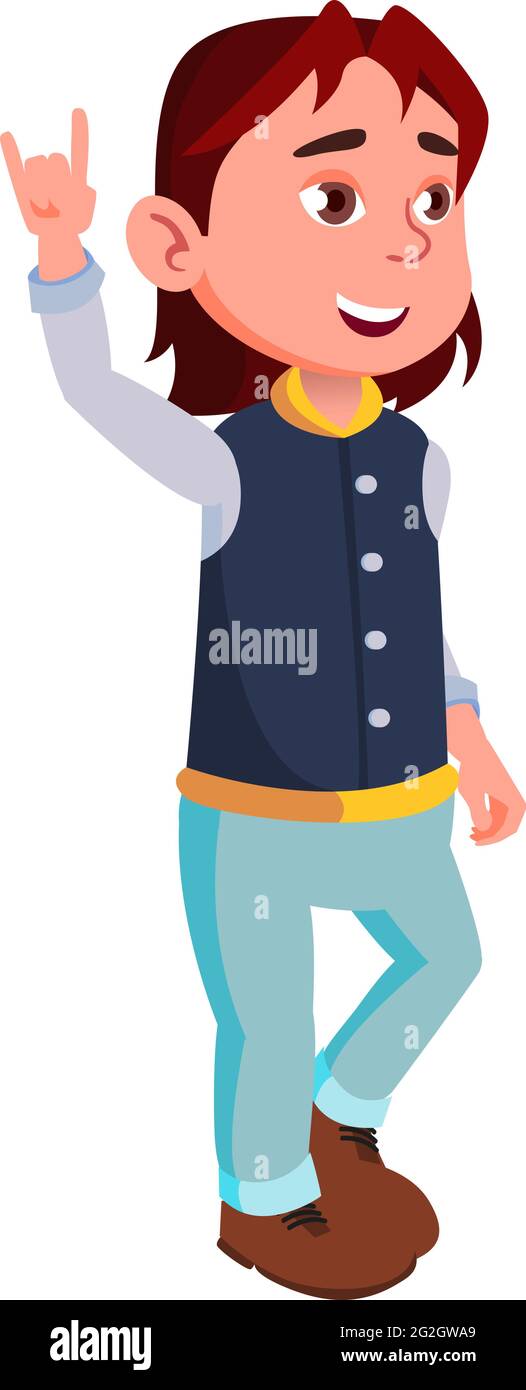 preteen boy enjoying on rock festival cartoon vector Stock Vector Image ...