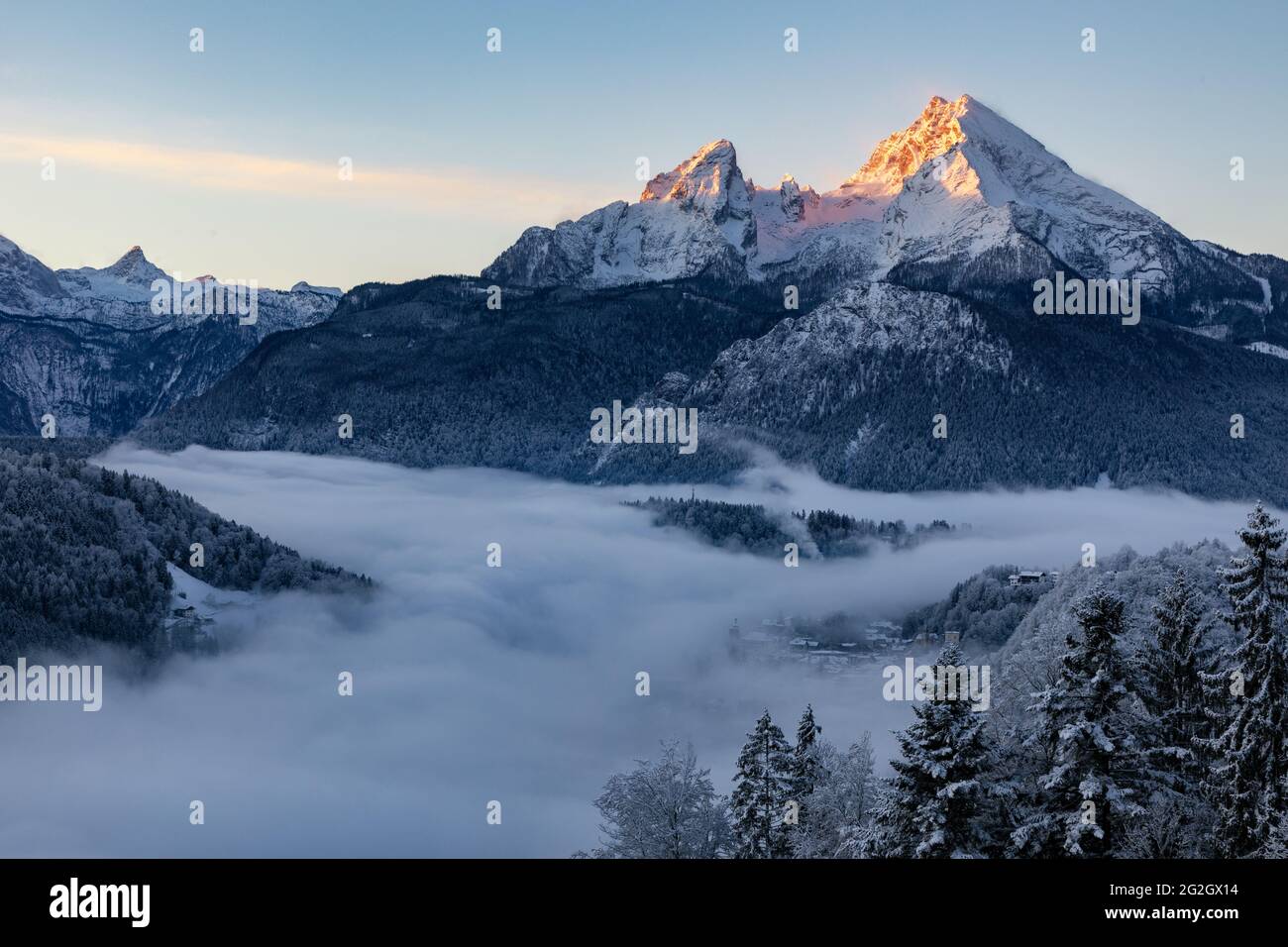 The Watzmann on a winter morning Stock Photo - Alamy