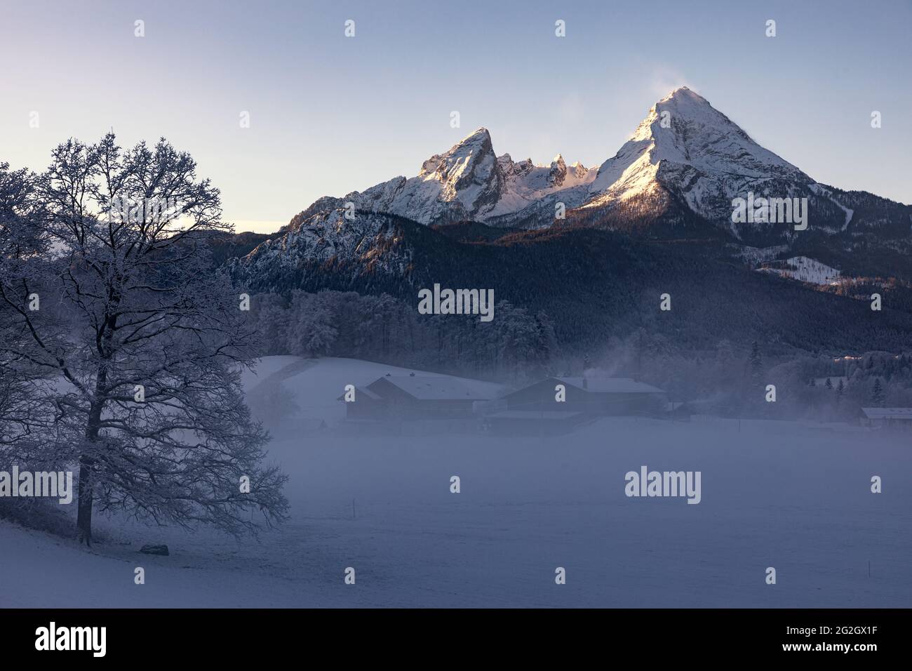 The Watzmann on a winter morning Stock Photo - Alamy