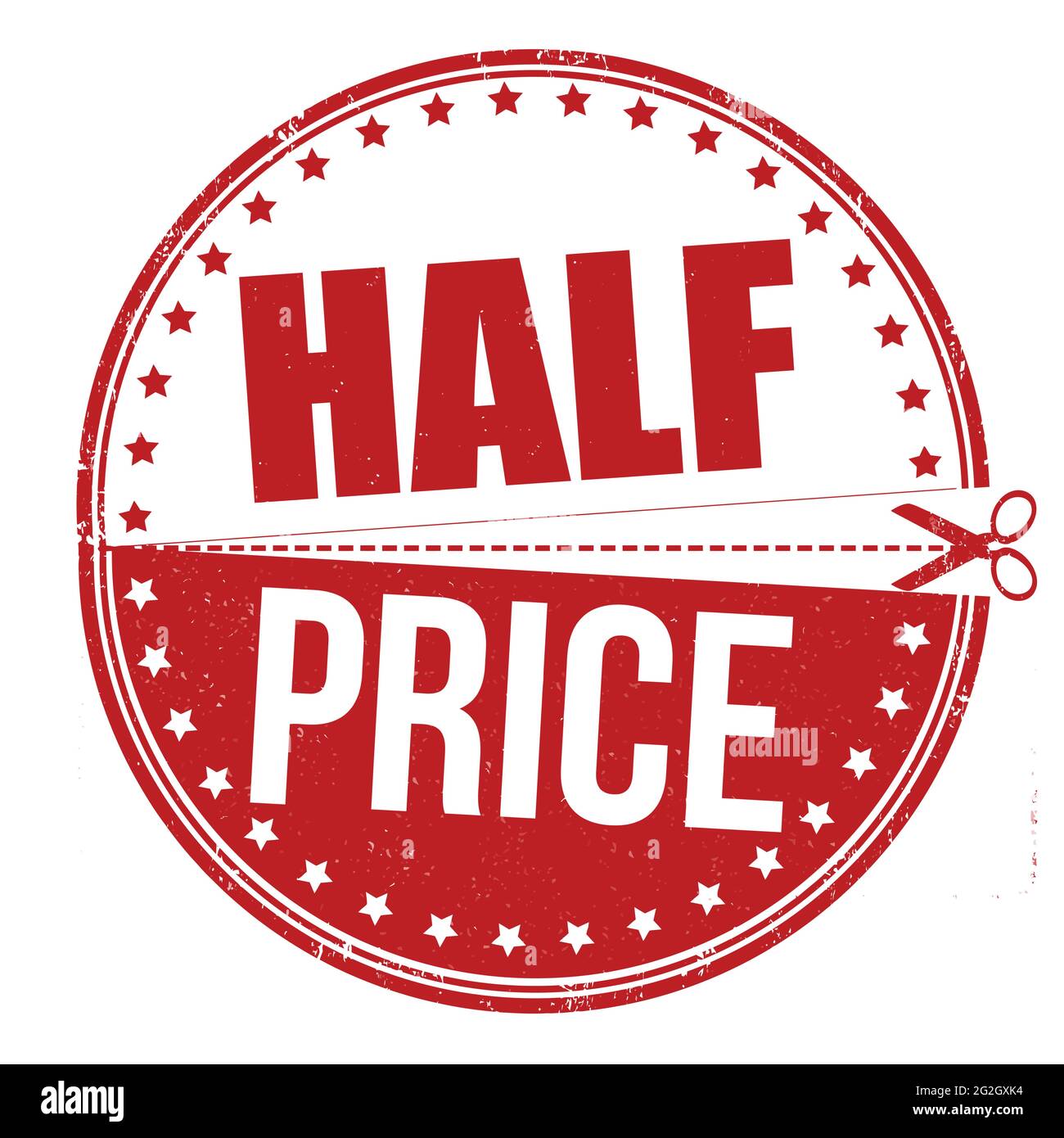 Half price grunge rubber stamp on white background, vector illustration ...