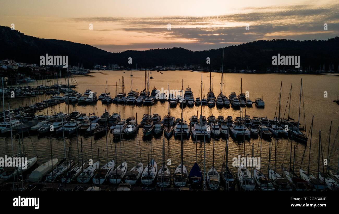aerial view of marina fethie, turkey. High quality photo Stock Photo ...
