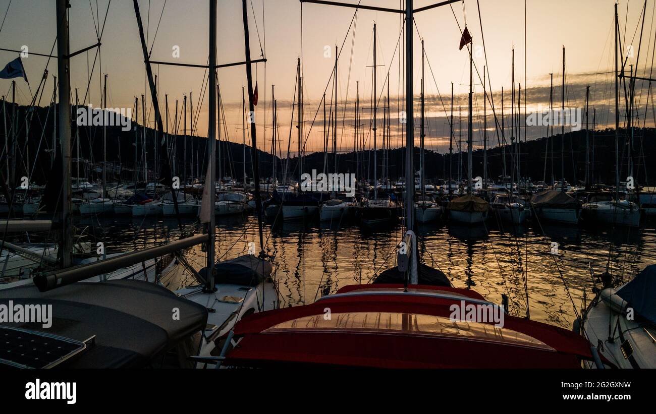 aerial view of marina fethie, turkey. High quality photo Stock Photo ...