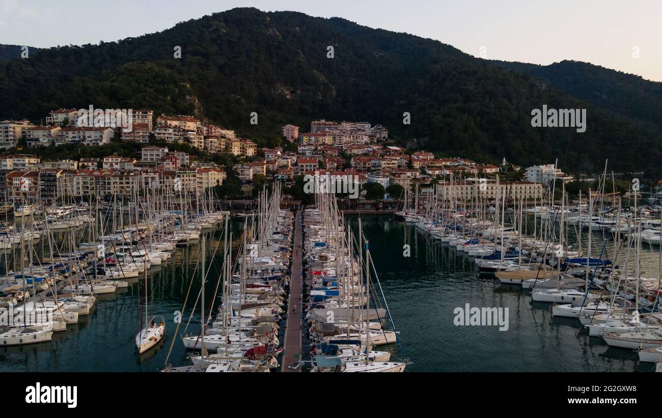 aerial view of marina fethie, turkey. High quality photo Stock Photo ...