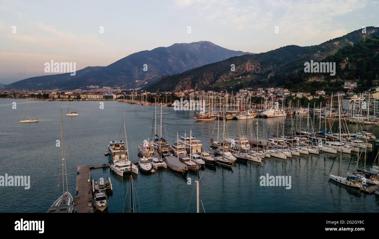 aerial view of marina fethie, turkey. High quality photo Stock Photo ...