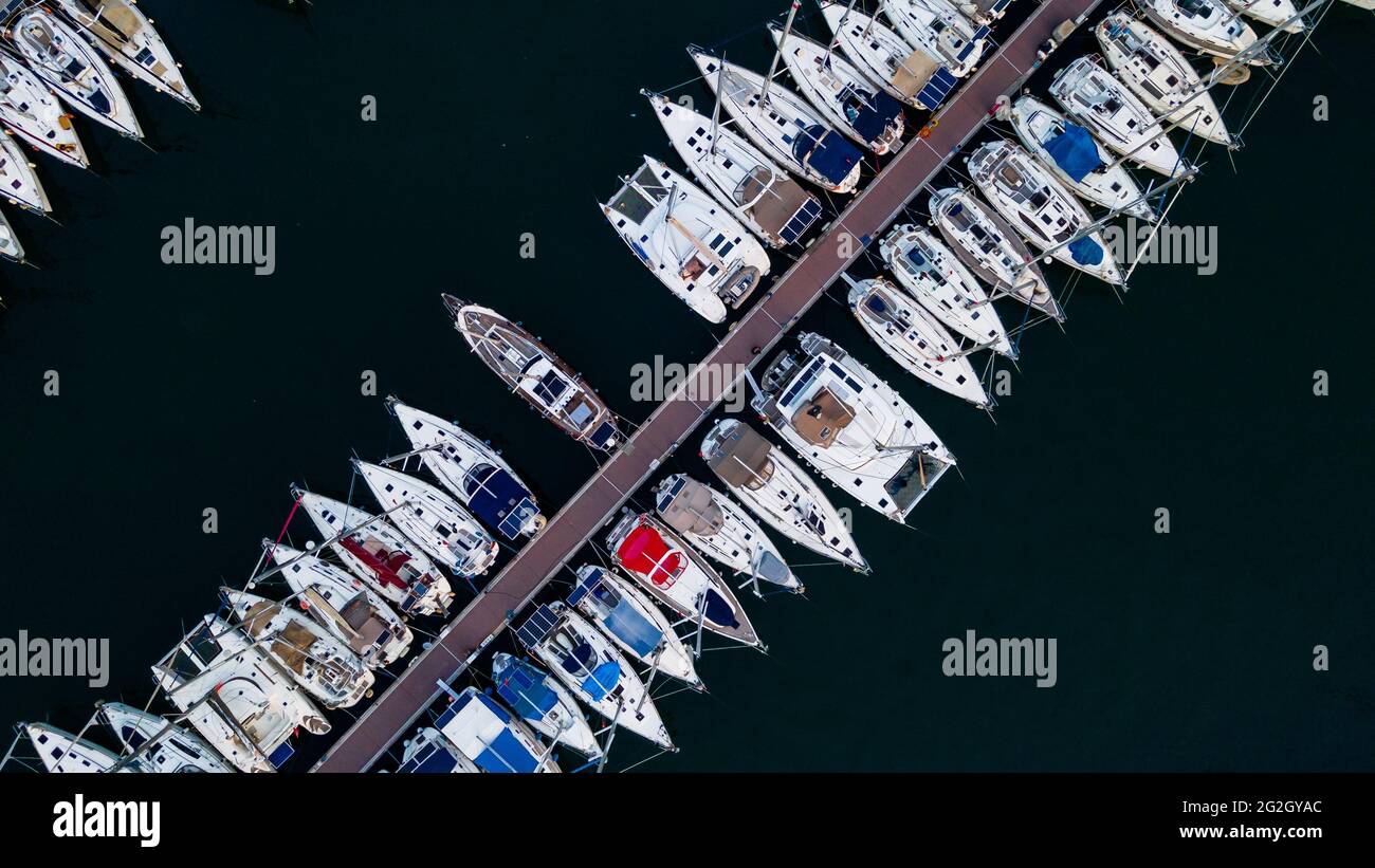 aerial view of marina fethie, turkey Stock Photo - Alamy