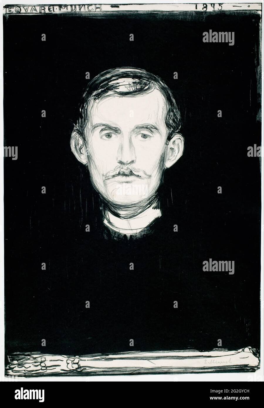 Edvard Munch - Self-Portrait (1895) G0192-59 Stock Photo - Alamy