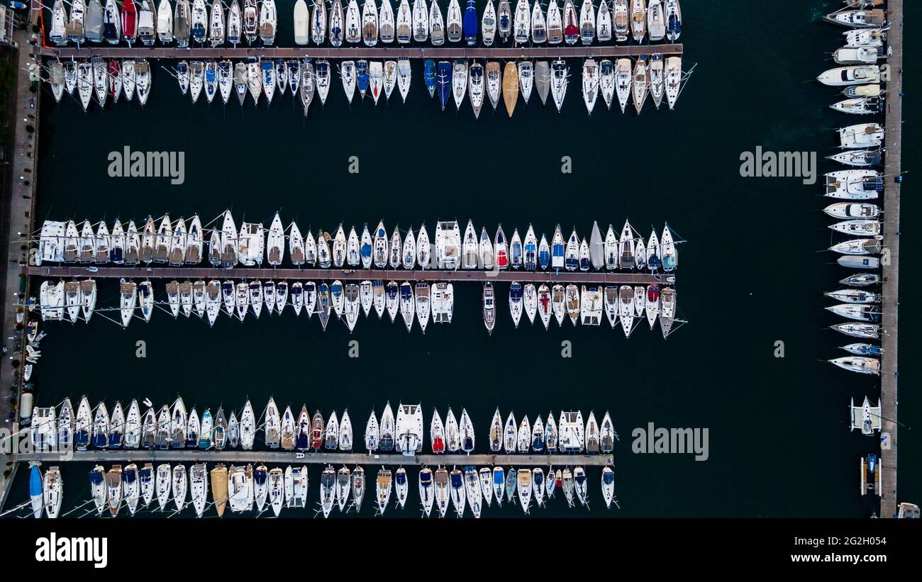 aerial view of marina fethie, turkey Stock Photo - Alamy