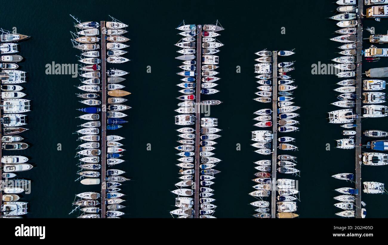 aerial view of marina fethie, turkey Stock Photo - Alamy