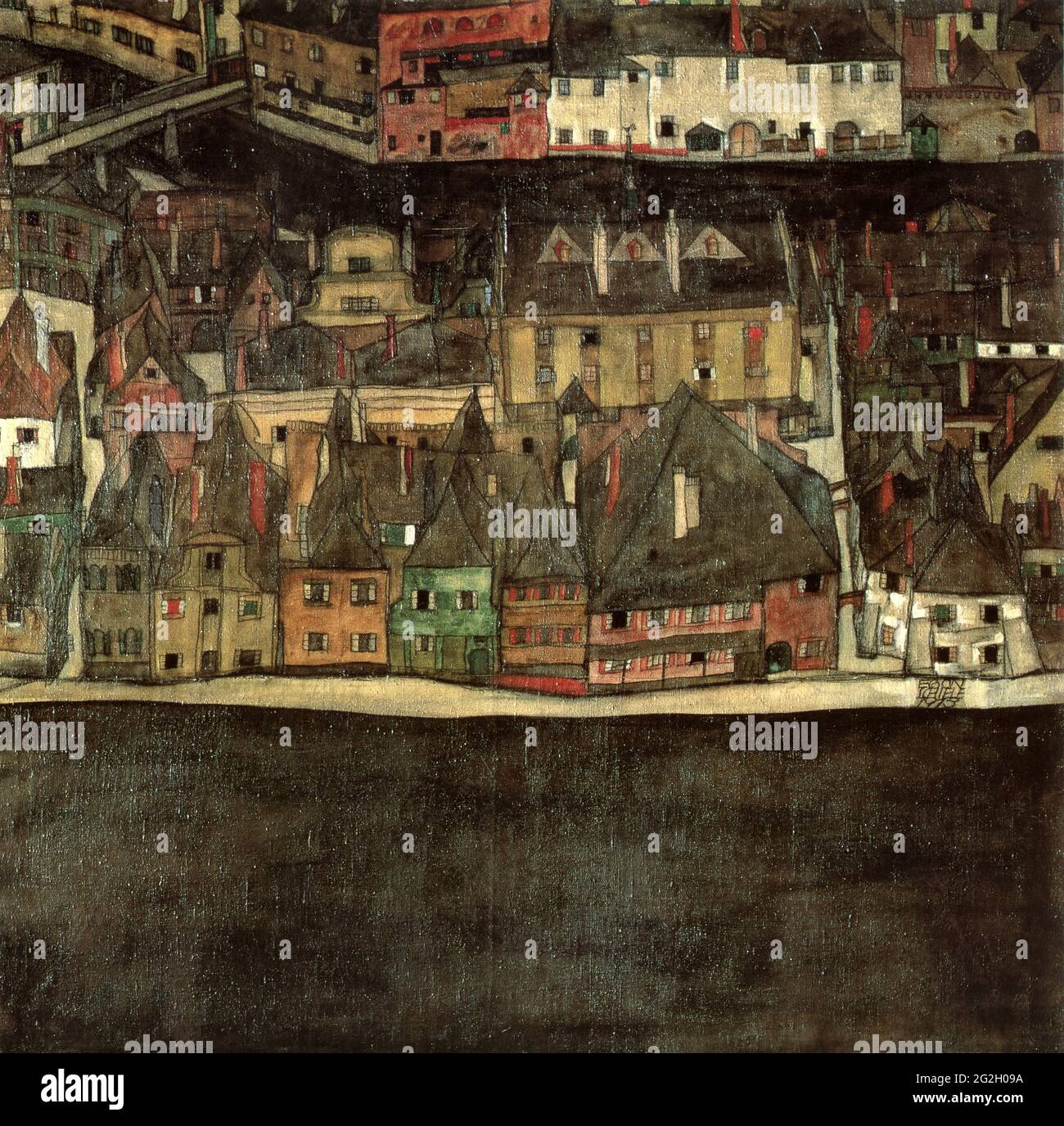 Egon Schiele - Die Kleine Stadt II Stock Photo - Alamy