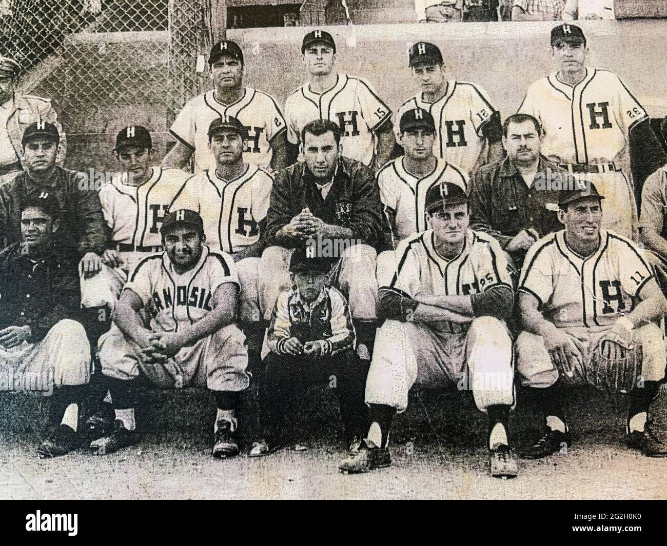 Naranjeros de Hermosillo team. Group photo of the baseball team. Old ...