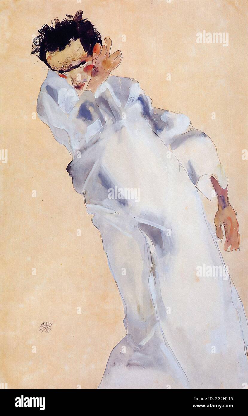 Egon Schiele - Self Portrait 1912 Stock Photo - Alamy