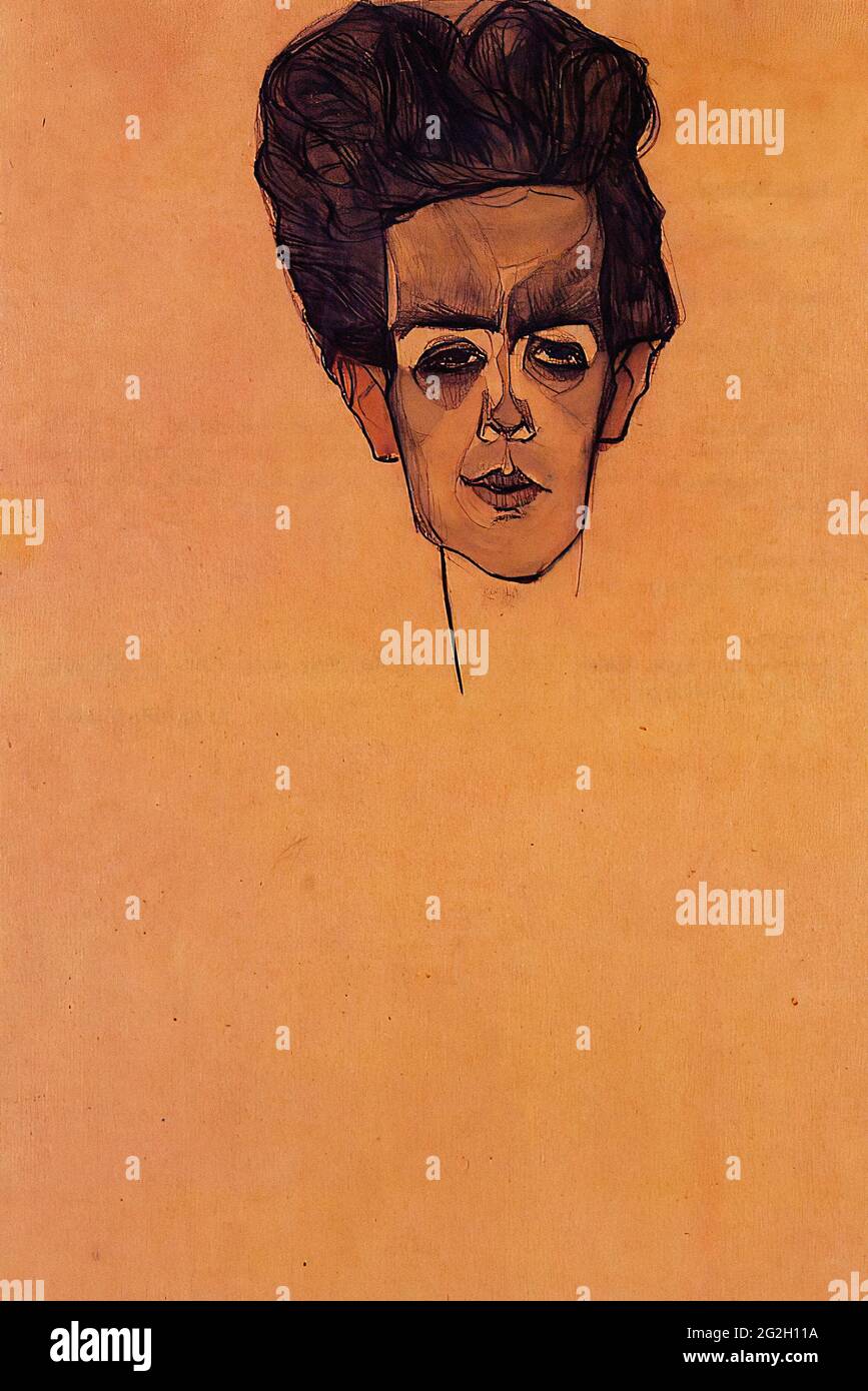 Egon Schiele - Self Portrait 1910 1 1910 Stock Photo - Alamy