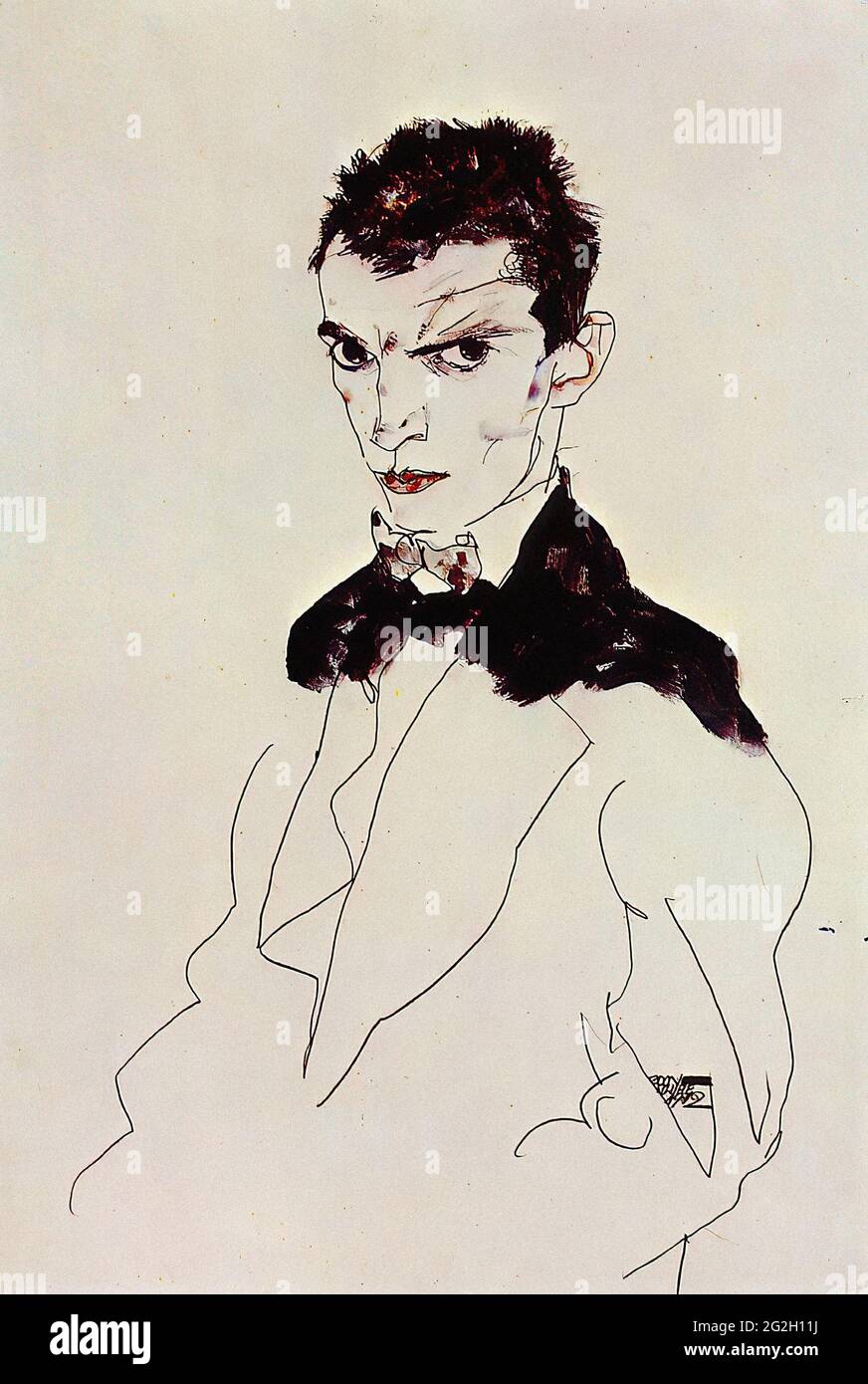 Egon Schiele - Self Portrait 1912 1 1912 Stock Photo - Alamy