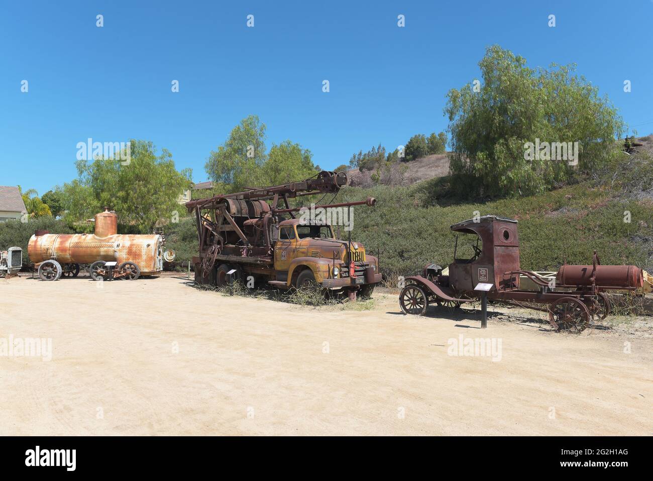 BREA, CALIFORNIA - 9 JUN 2021: Oil industry equipment on dispaly at the ...