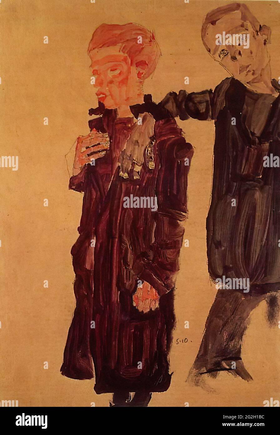 Egon Schiele - Two Guttersnipes 1910 Stock Photo - Alamy