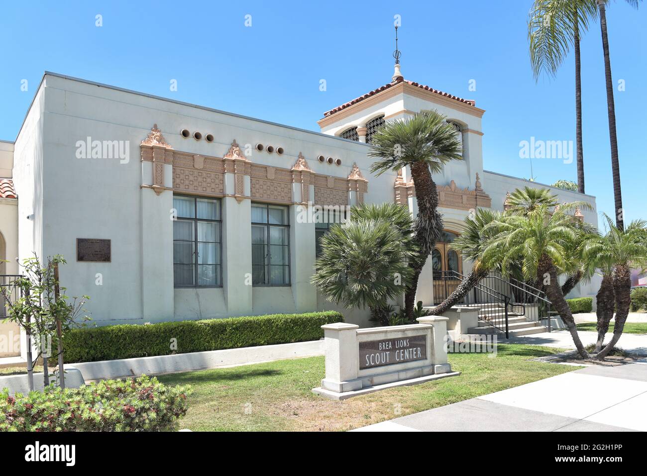 BREA, CALIFORNIA - 9 JUN 2021: The Lions Scout Center, home for Brea ...