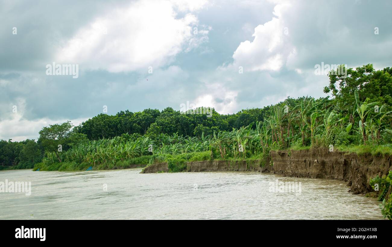 A beautiful landscape of Bangladesh. Great picture of a river. A scene ...