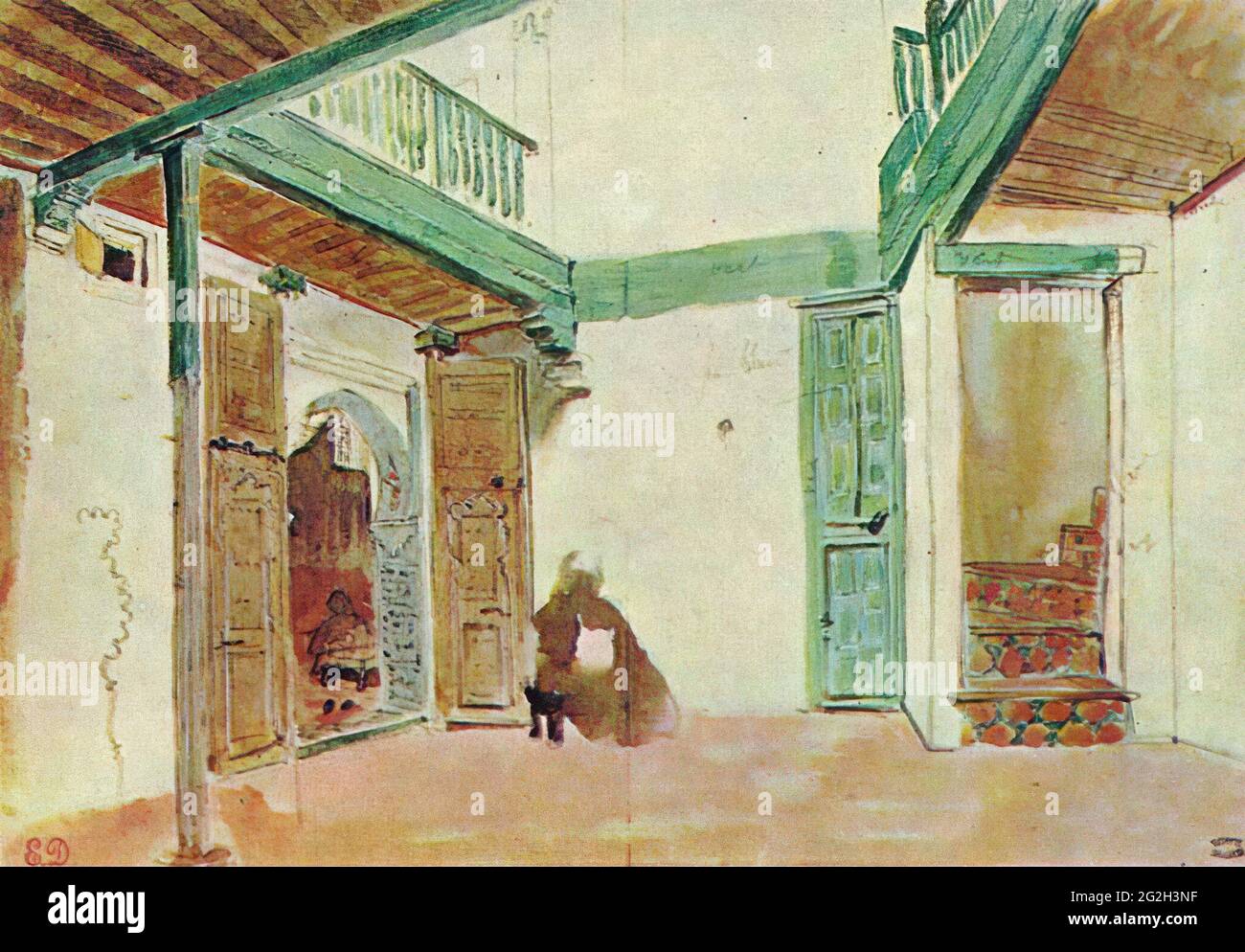Eugène Delacroix - Moroccan Courtyard Stock Photo - Alamy