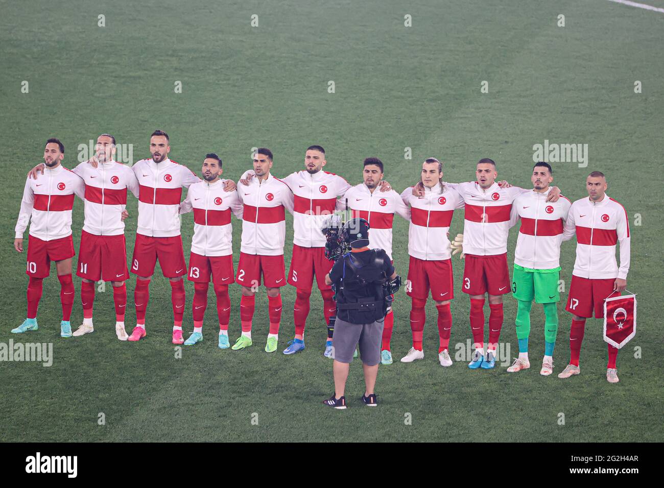 ROME, ITALY - JUNE 11: Hakan Calhanoglu of Turkey, Yusuf Yazici of ...