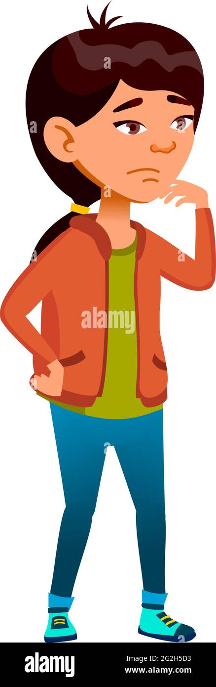 Cartoon Boy Thinking In Class