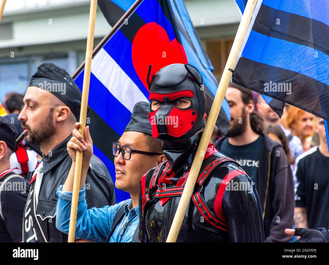 Graz, Austria - June 11, 2021: People wearing leather suits at the ...
