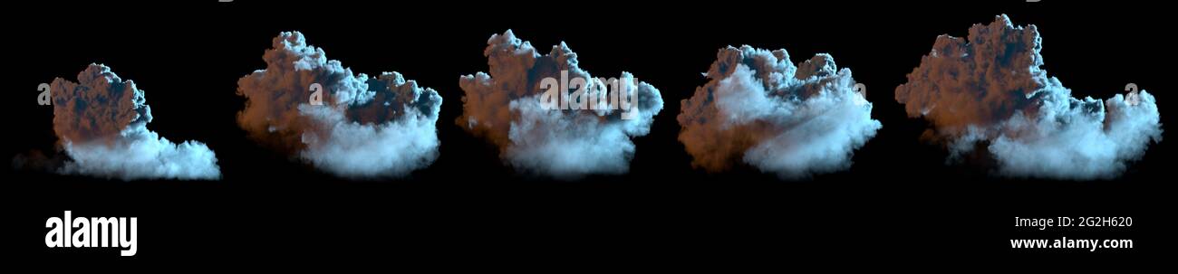 bundle of various night clouds isolated - cgi nature 3D illustration ...