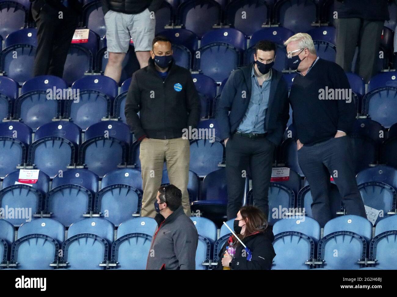 Tanaiste Leo Varadkar (left) and partner Matthew Barrett (centre) in ...