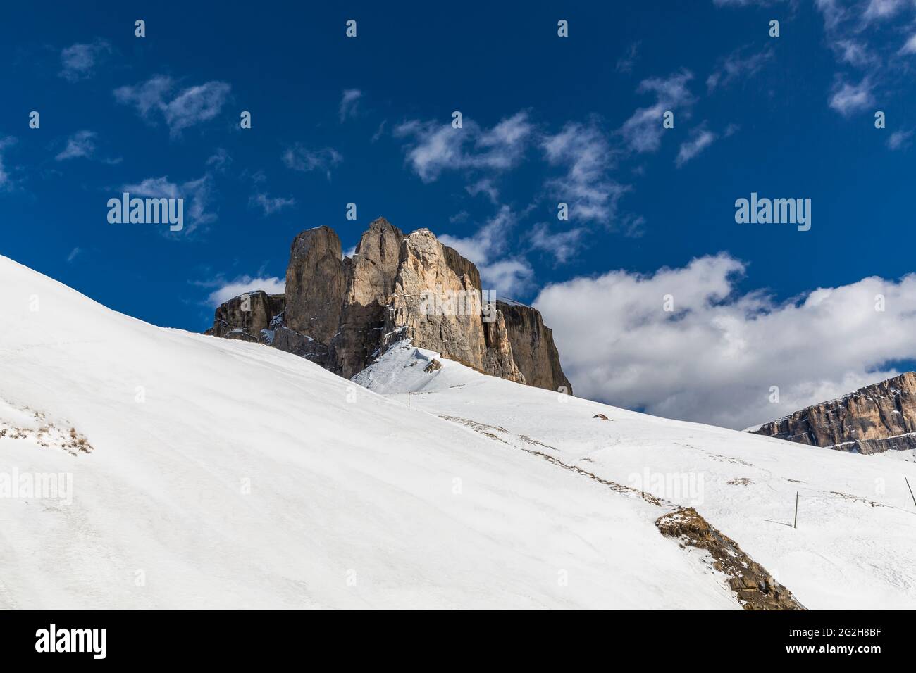 Sella towers, Torri del Sella, 2696 m, Sella Pass, Sellaronda, South ...