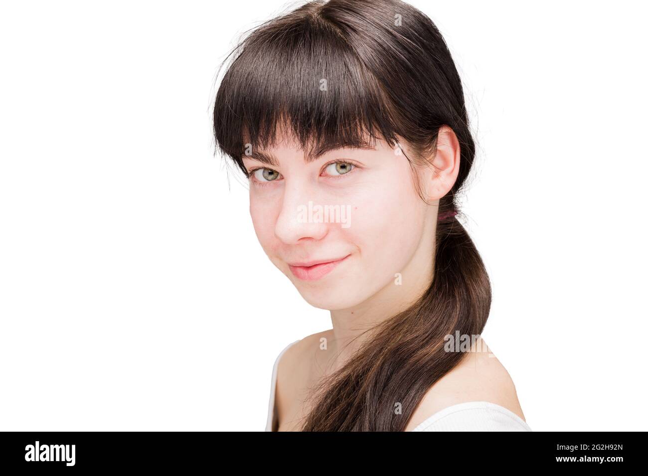 Young student caucasian profile picture headshot in white background. A ...