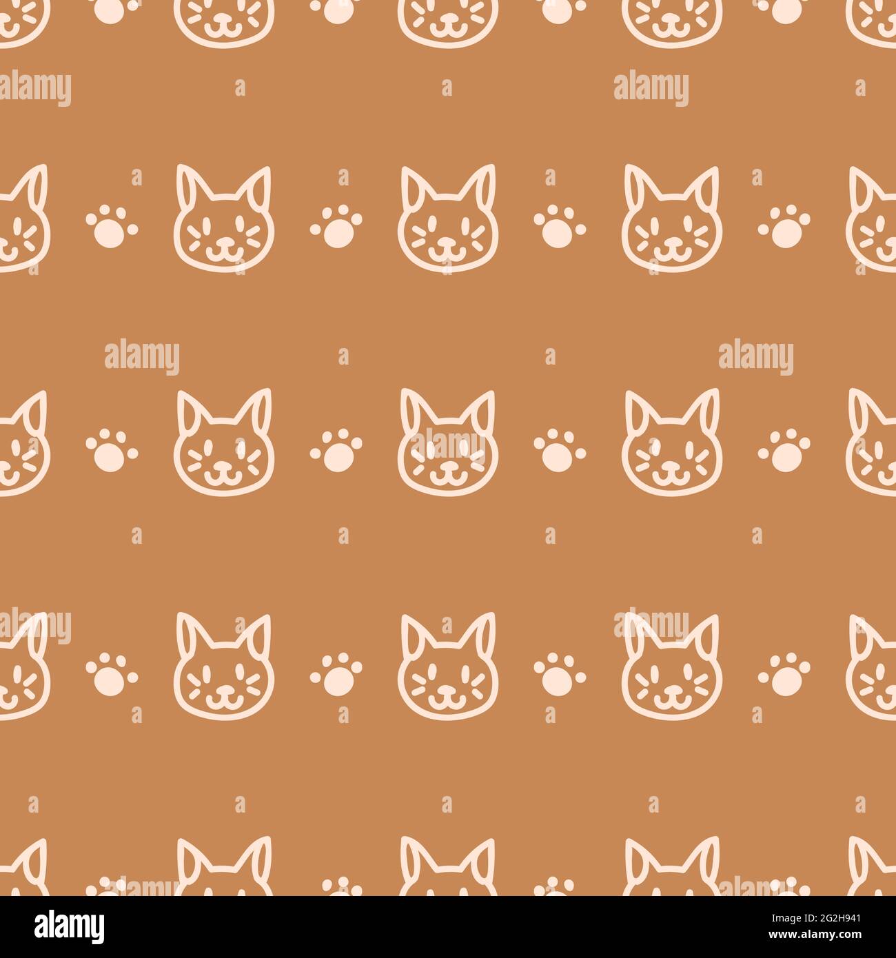 Seamless background cat gender neutral pattern. Whimsical minimal ...