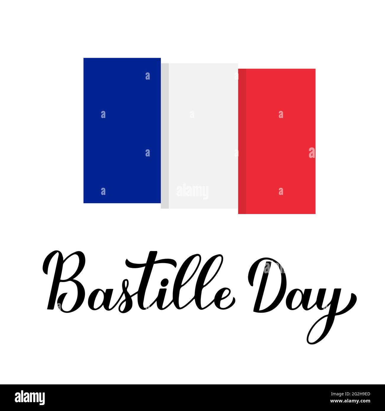 Bastille Day calligraphy hand lettering with flag of France. French ...