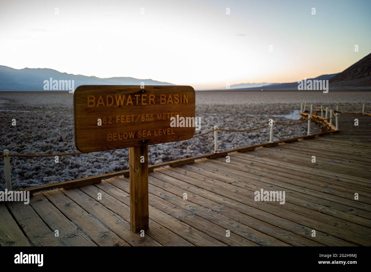 Badwater Basin - 282 Feet / 85,5 m below sea level - in the southern ...