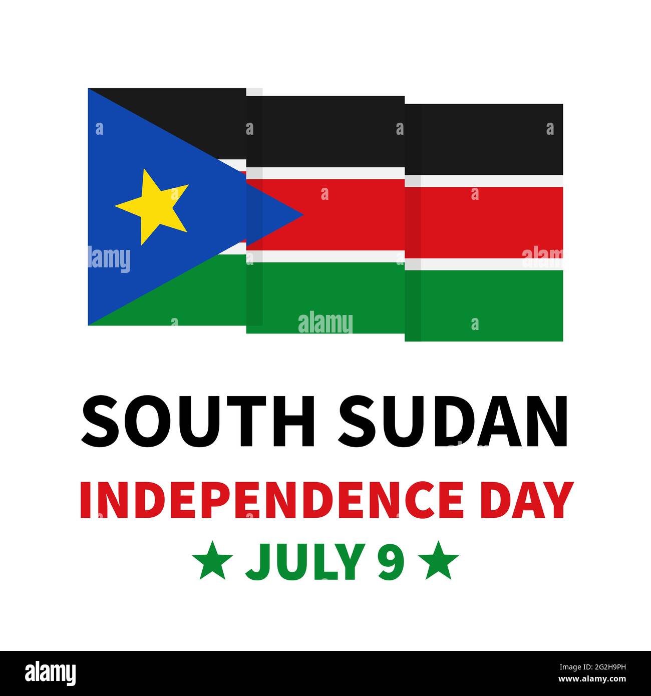 South Sudan Independence Day with flag isolated on white. National ...