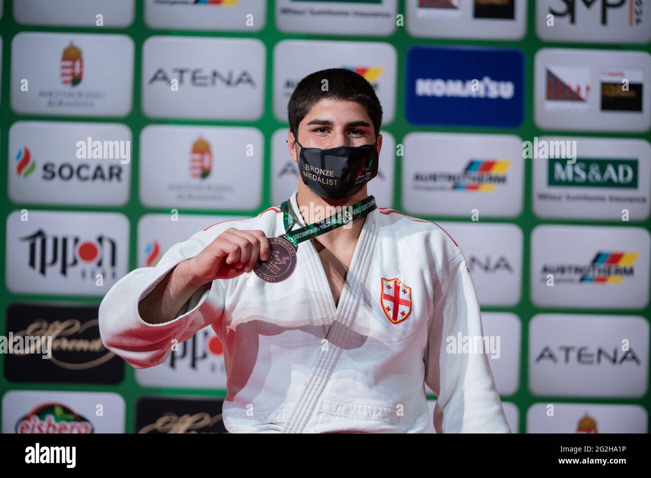 Budapest, Hungary on June 11, 2021.Georgia's Ilia Sulamanidze, during ...