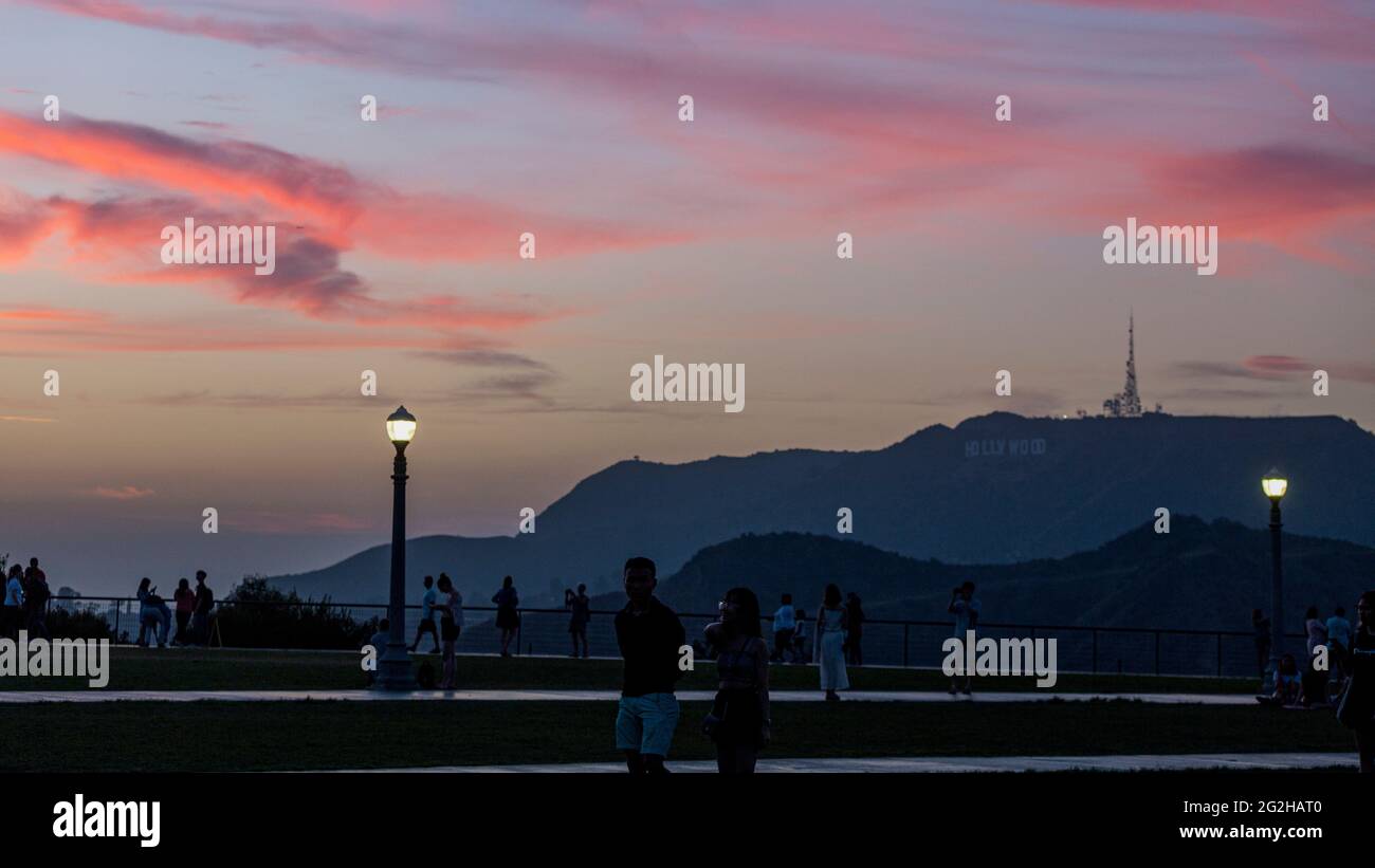 The view from famous Griffith Observatory museum building on the ...