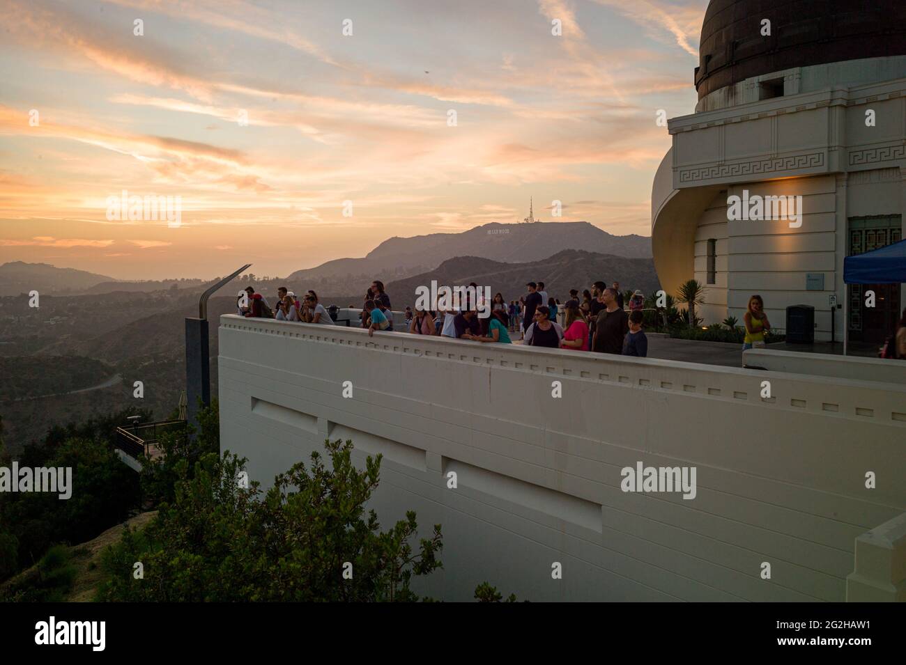 The view from famous Griffith Observatory museum building on the ...
