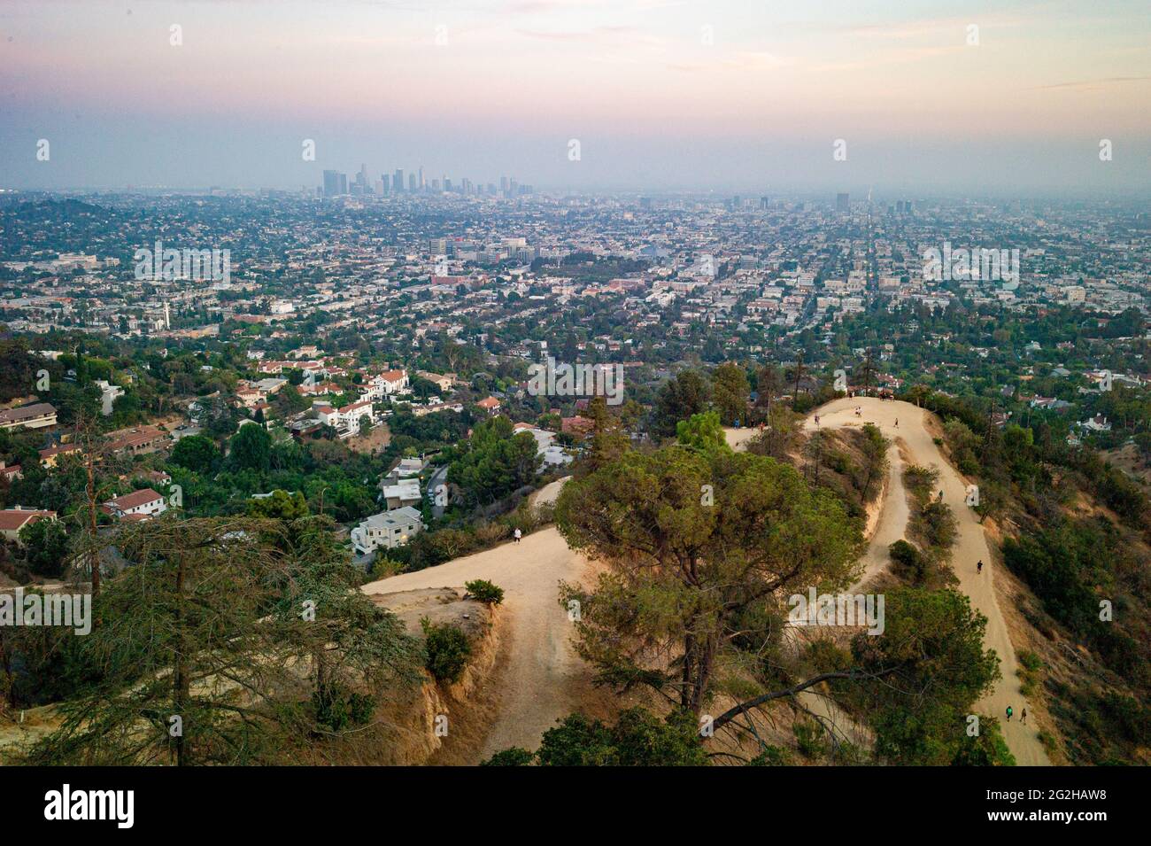 The view from famous Griffith Observatory museum building on the ...