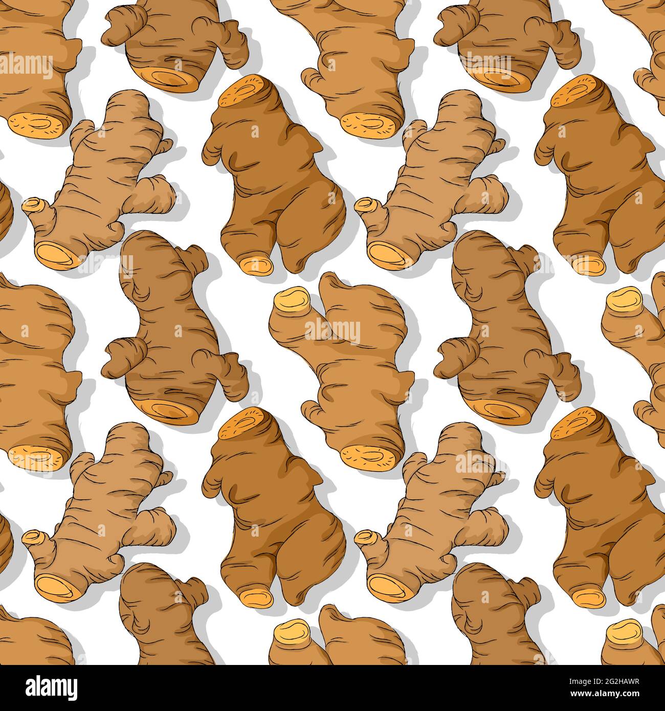 Turmeric roots repeating pattern, editable vector template Stock Vector ...