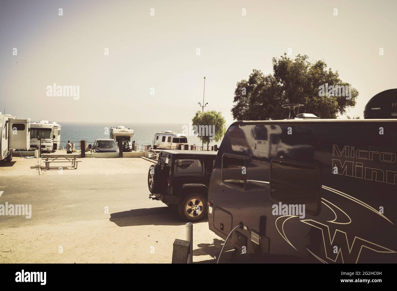 Malibu Beach RV Park in the city of Malibu near Los Angeles, state of ...