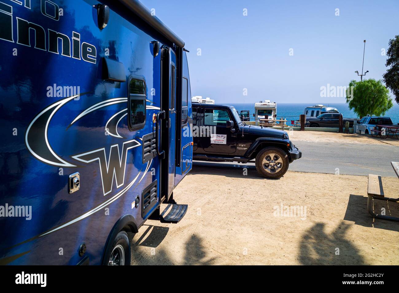 Malibu Beach RV Park in the city of Malibu near Los Angeles, state of ...