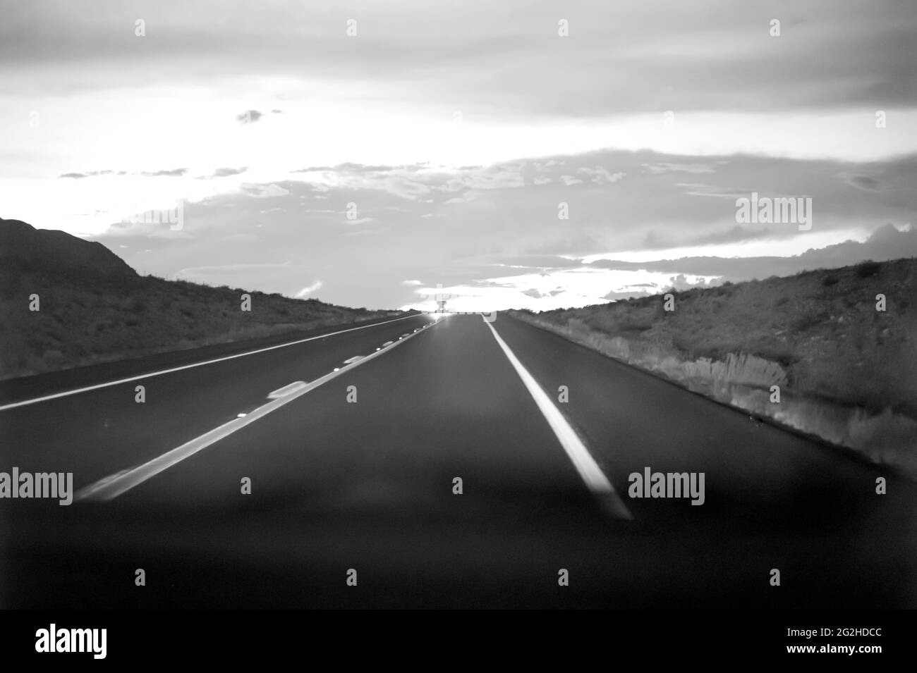 Highway travel destination Black and White Stock Photos & Images - Alamy