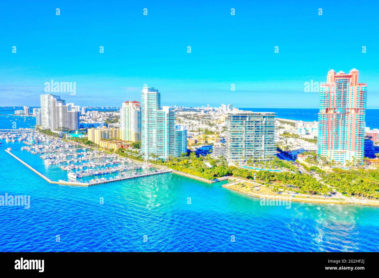 Aerial view of south beach miami hi-res stock photography and images ...
