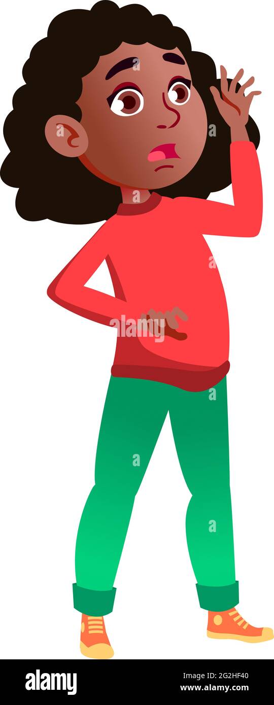 shock girl looking at storm cloud cartoon vector Stock Vector Image ...