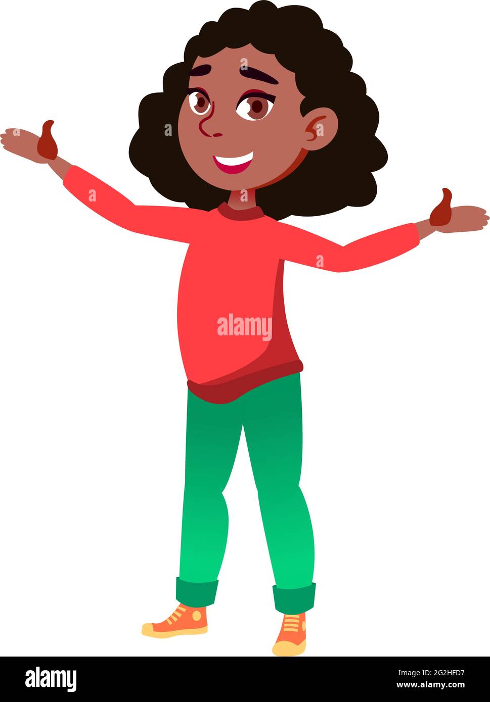 african girl want to embrace girlfriend cartoon vector Stock Vector ...