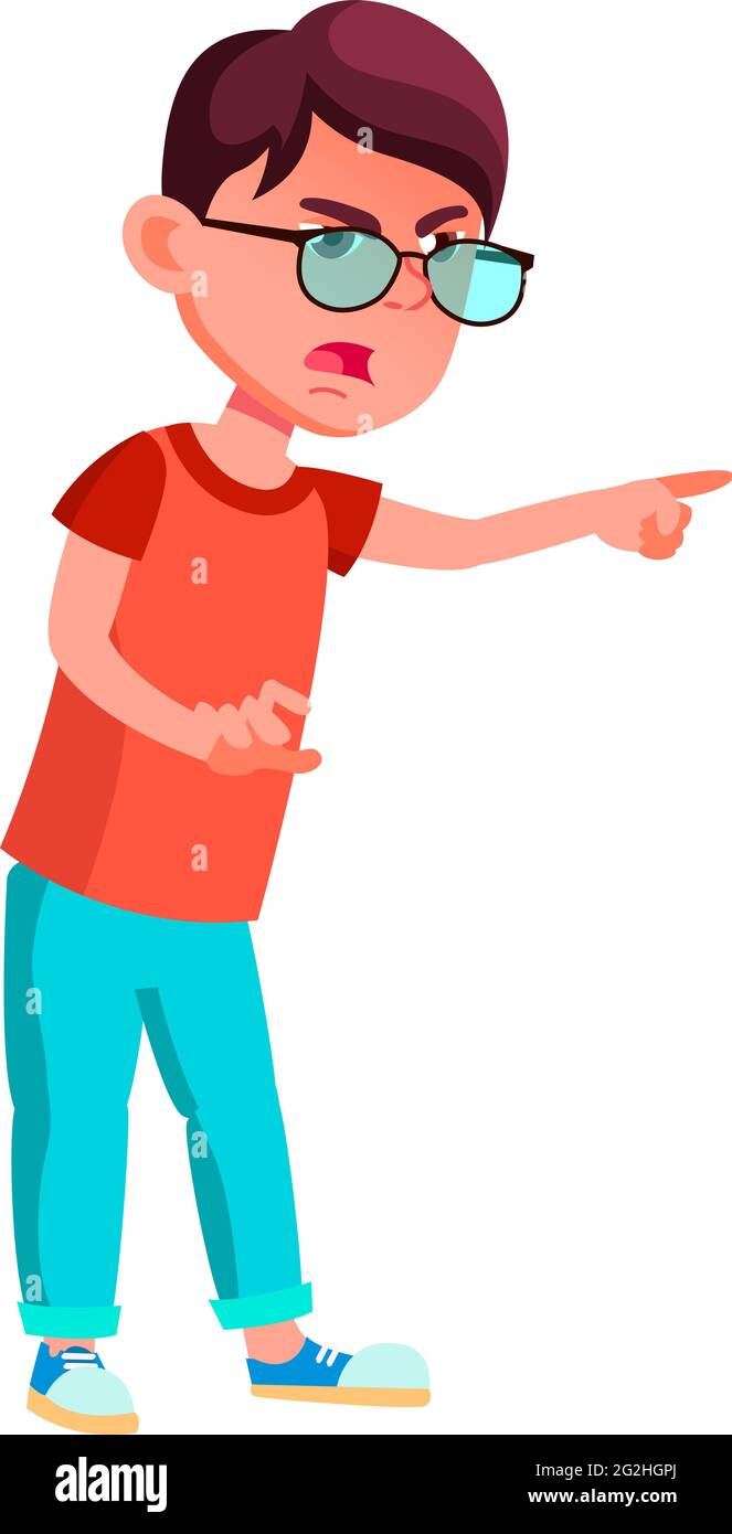 aggressive boy preteen demand to buy new video game in shop cartoon ...